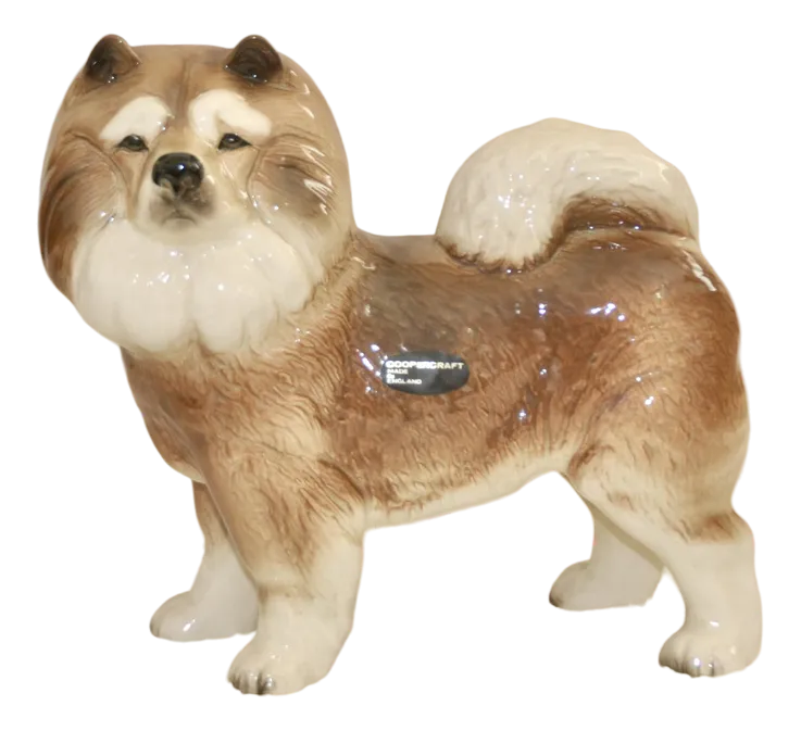 Vintage England Coopercraft Chow Chow Dog Figurine | Chairish