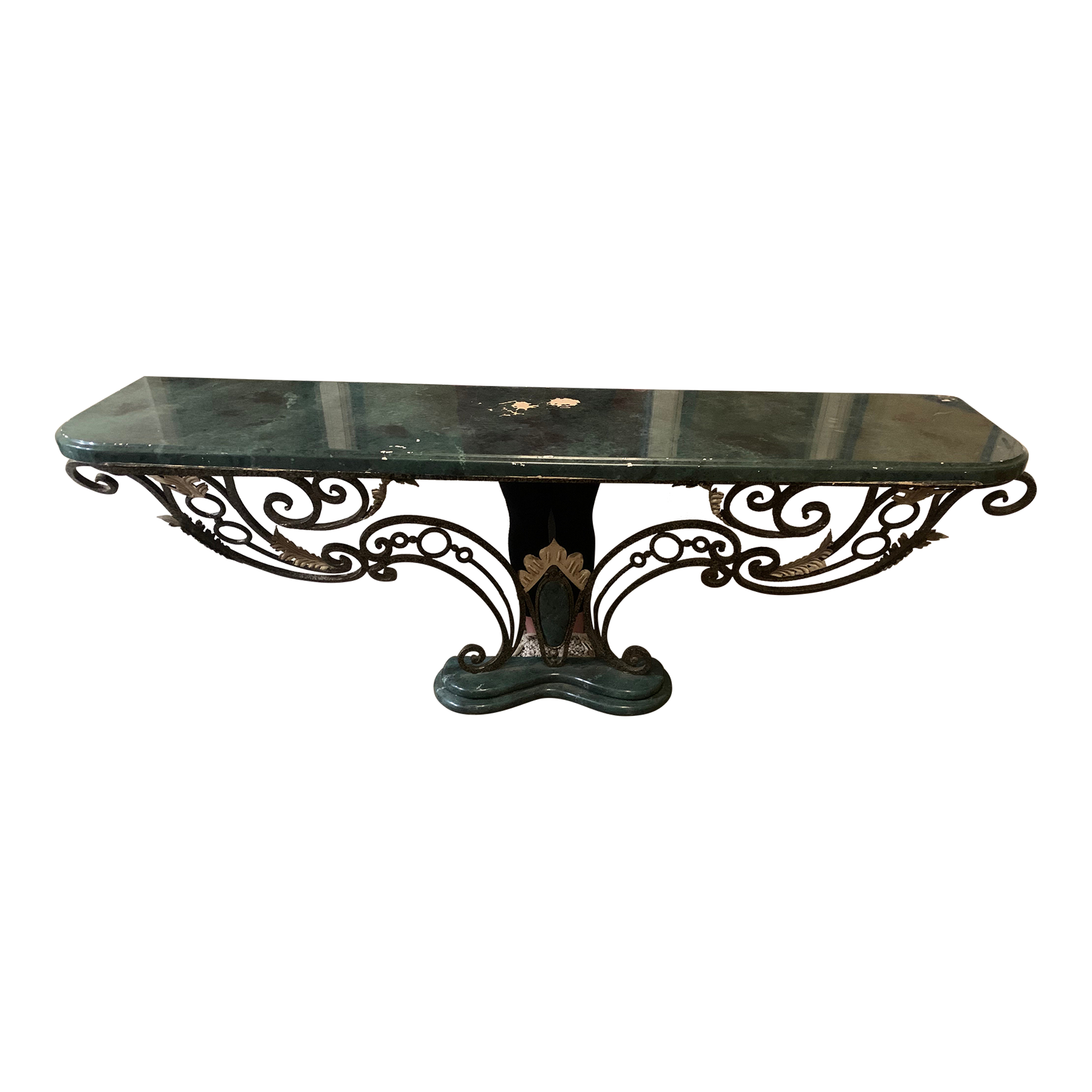 1970s Vintage Wrought Iron Entry Table | Chairish