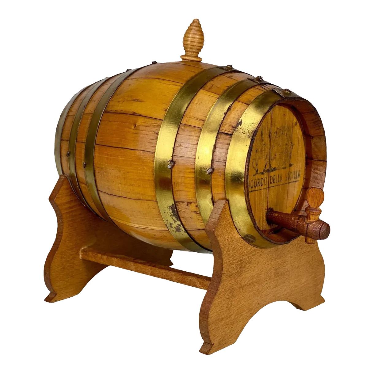 Vintage Traditional Italian Wine Cask Barrel Table Display W/ Stand ...