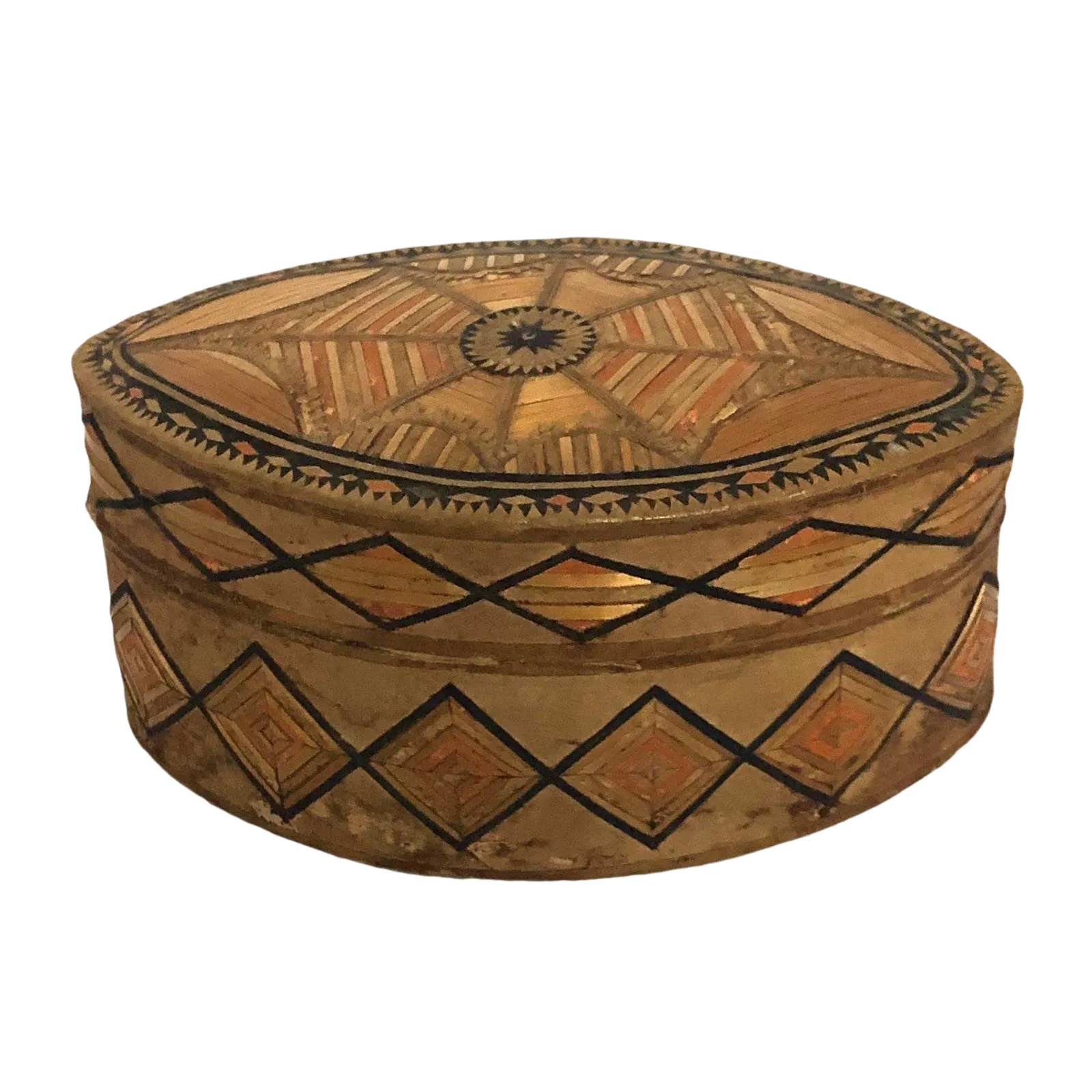 1920s Vintage Matchstick Wooden Paper Box | Chairish