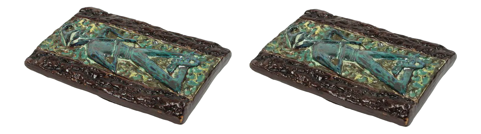 Vintage Mid-Century Italian Ceramic Door Pulls - a Pair | Chairish