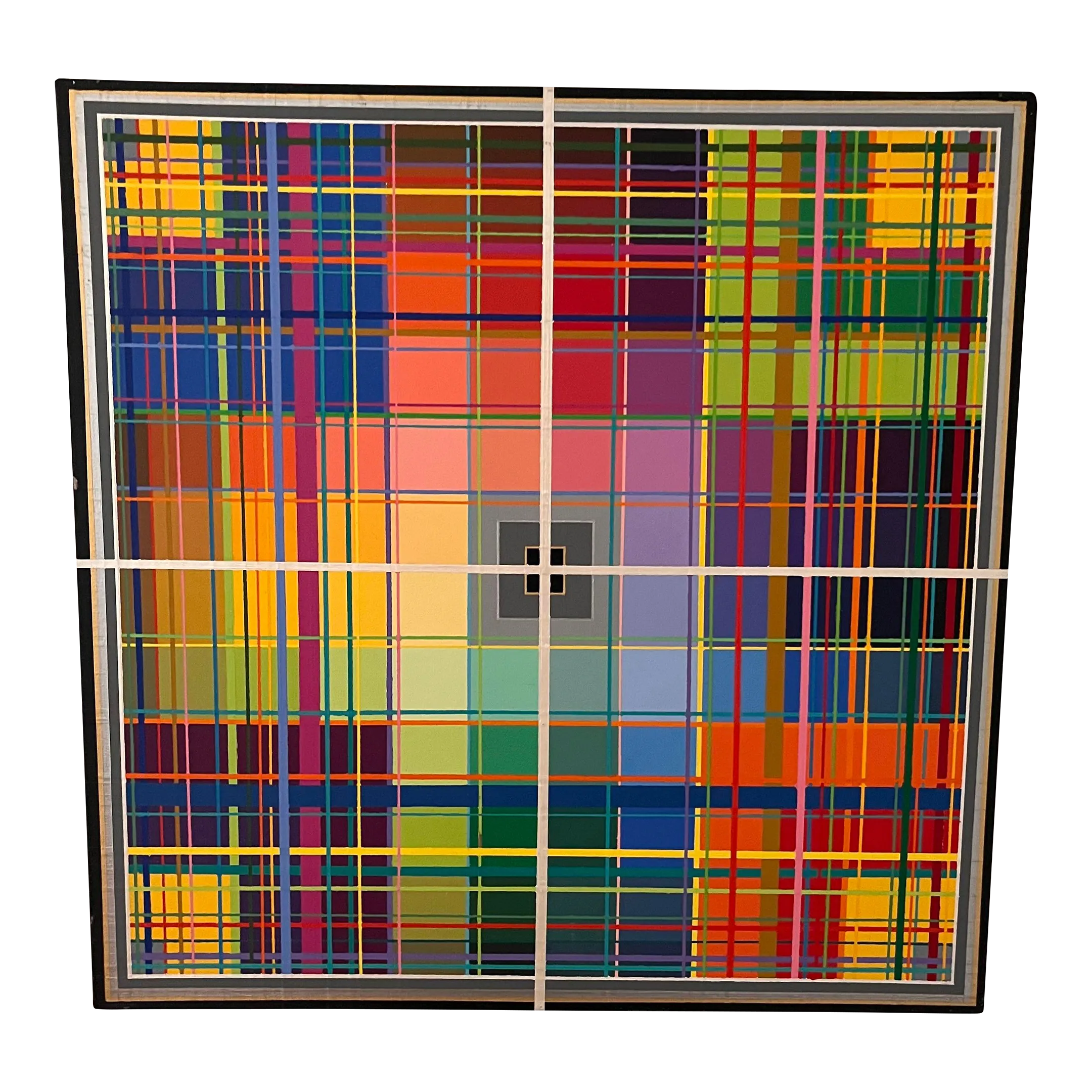 Vintage Color Grid Acrylic Painting by Tom Sapp | Chairish