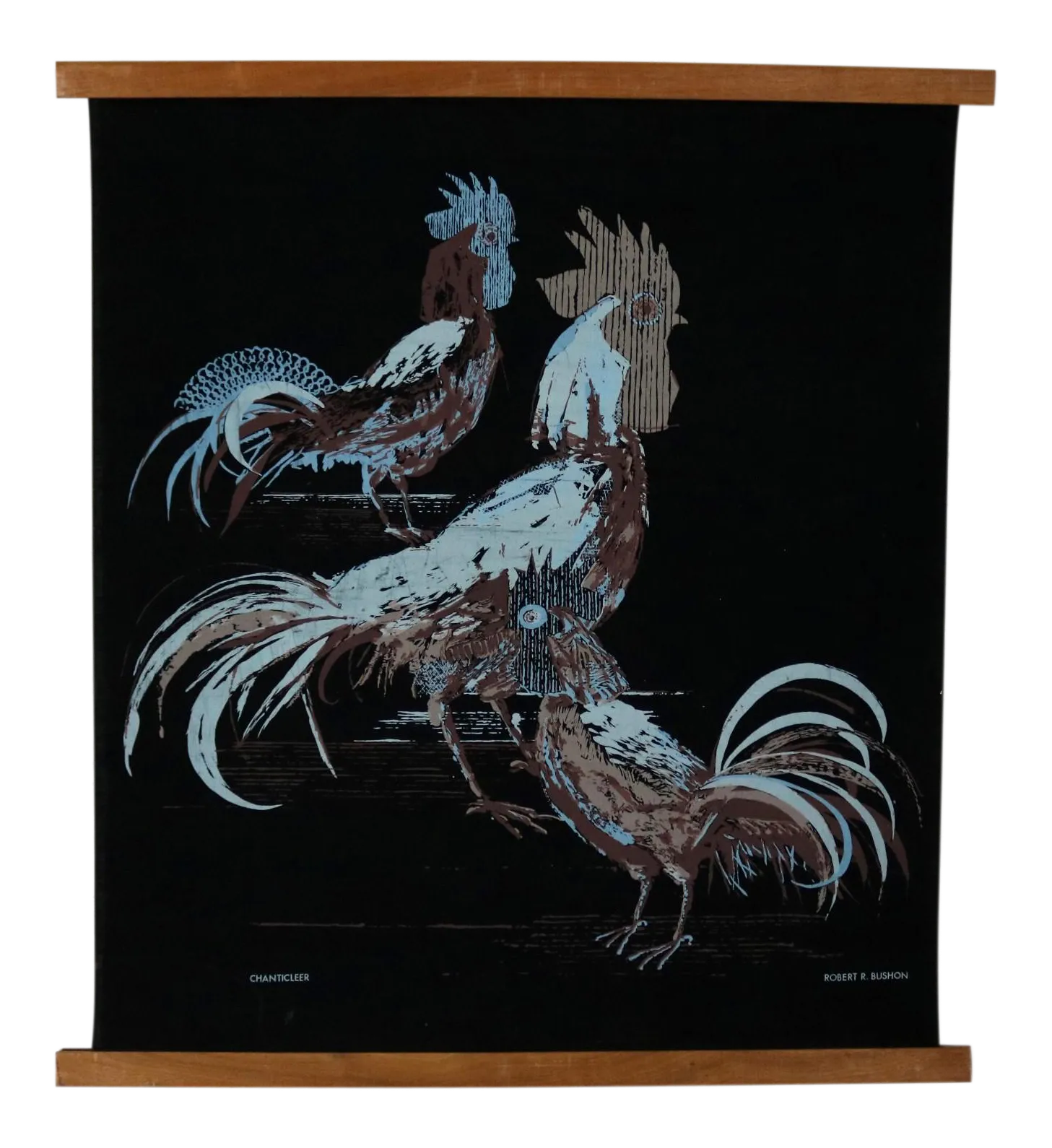 Robert Bushong Silkscreen Wall Scroll Chanticleer for Tom Tru Raymor ...
