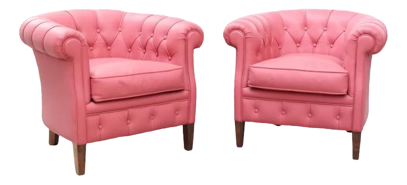 Pink Chester Armchairs, 2000, Set of 2 | Chairish