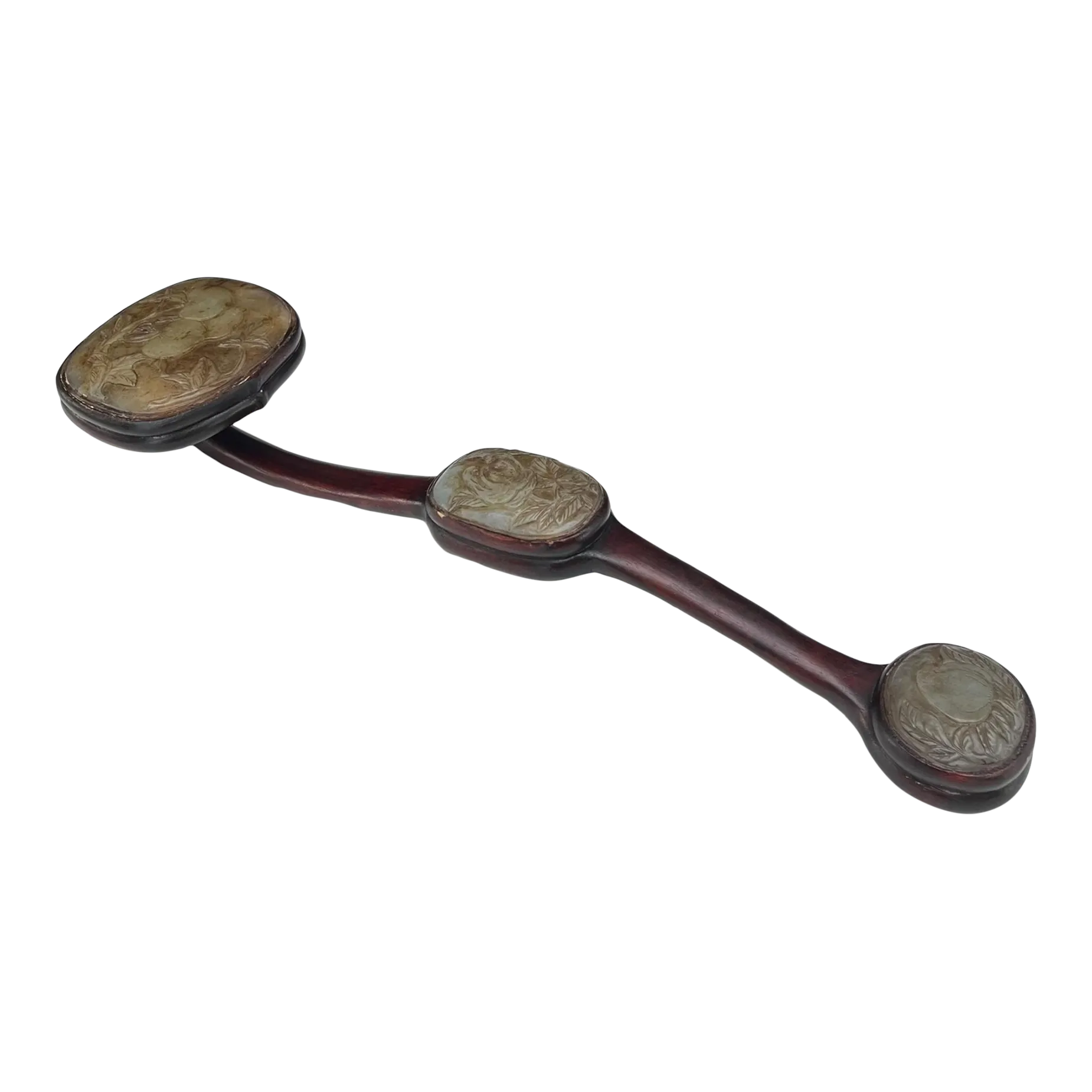 Chinese Russet Jade Hardwood Imperial Ruyi Scepter Qing Dynasty 19th ...