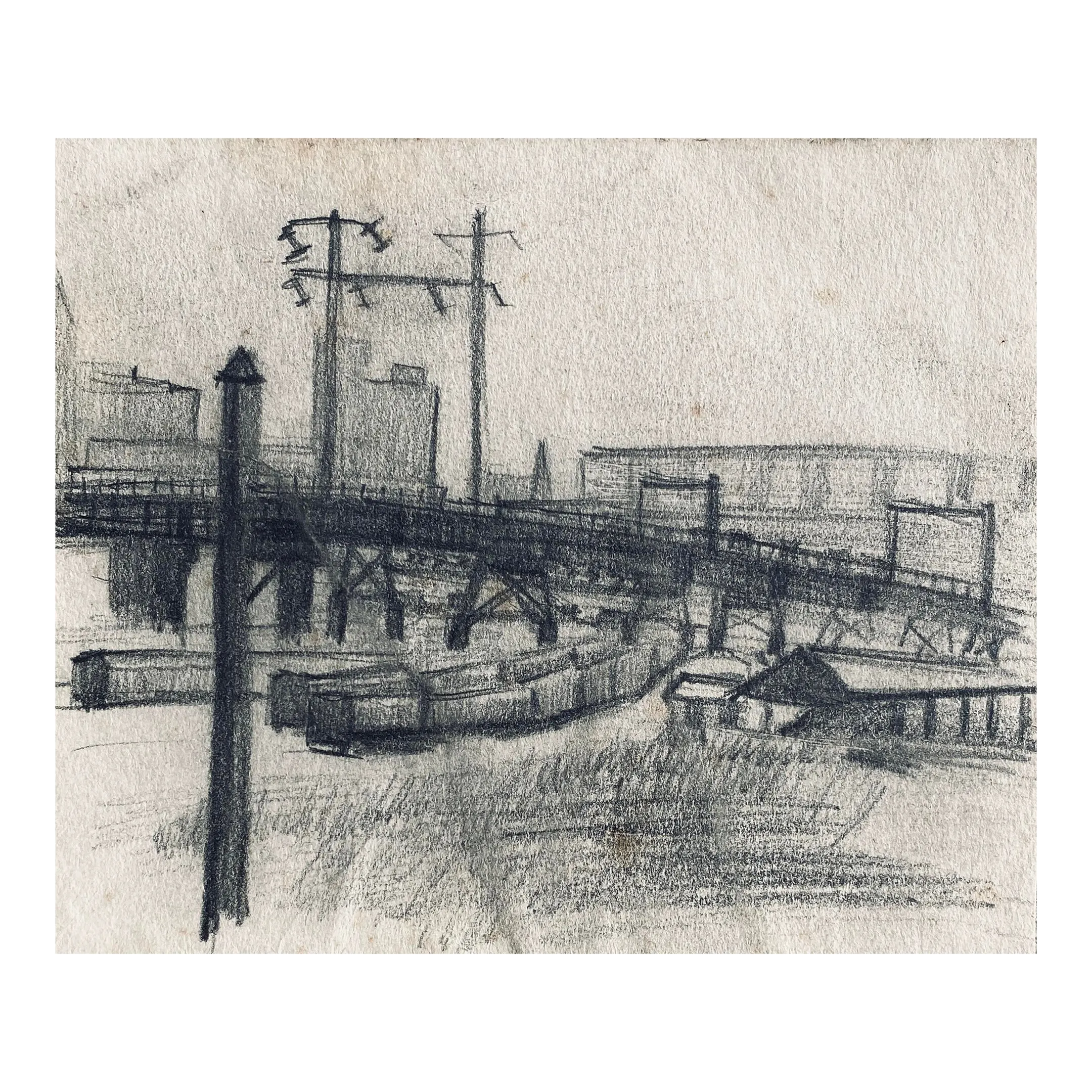 1940s Frank Wallace Industrial Drawing | Chairish
