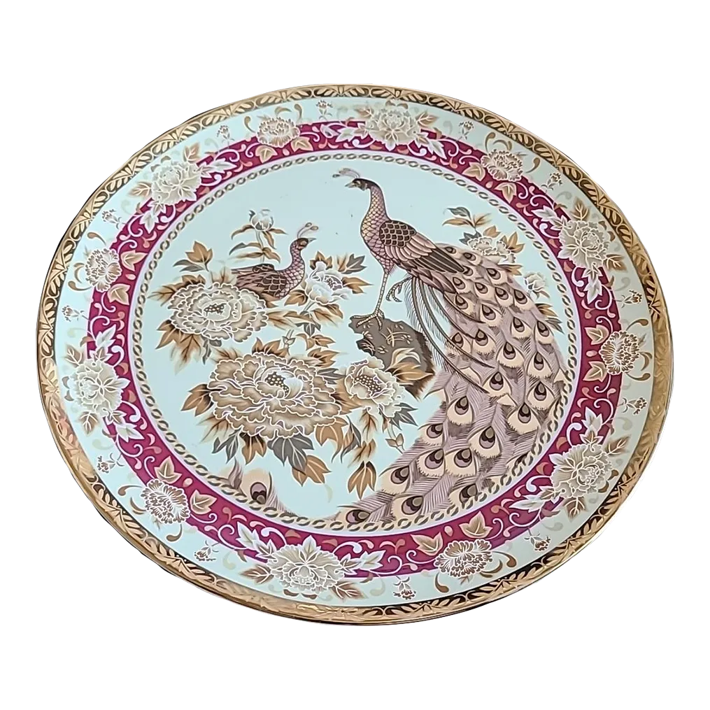 1940s Japanese Porcelain Yamasen Plate With Pavia Motif | Chairish