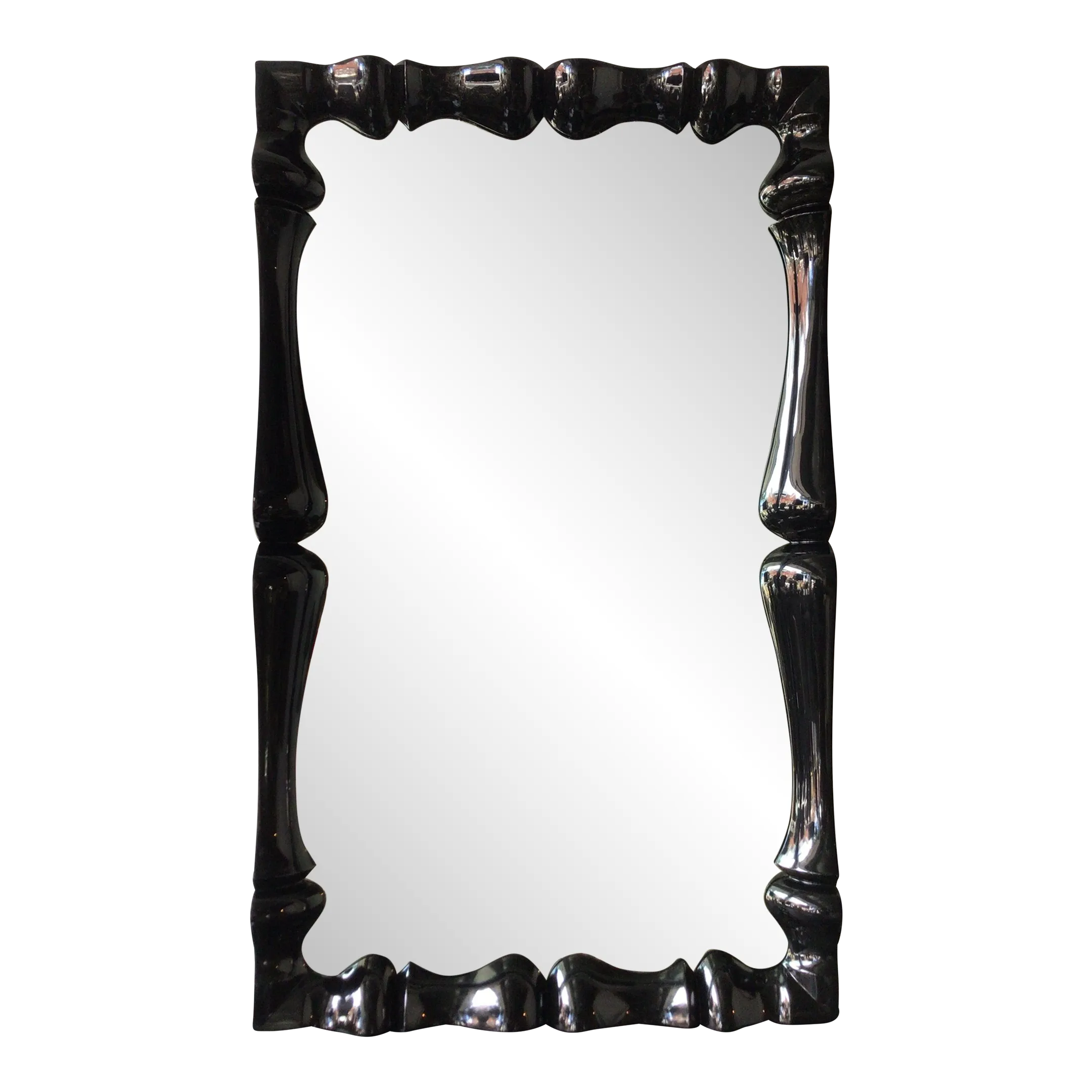 1990s Reeves Art & Design Black Louis Louis Mirror | Chairish