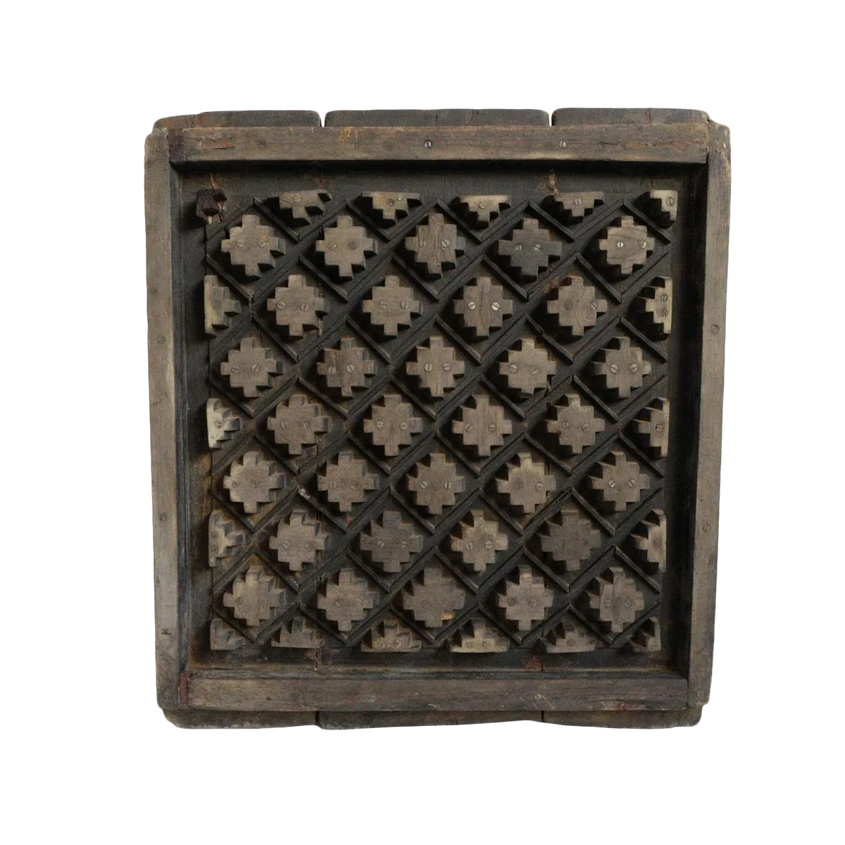 Antique Wood Print Block Panel | Chairish