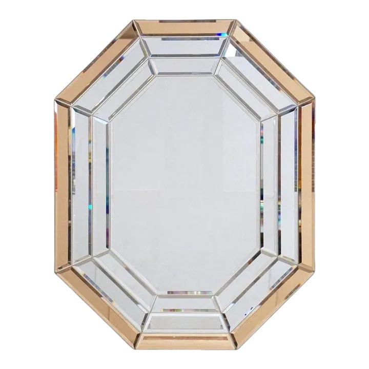 Octagonal Modernist Octagonal Modernist Beveled Glass Wall Mirror From ...