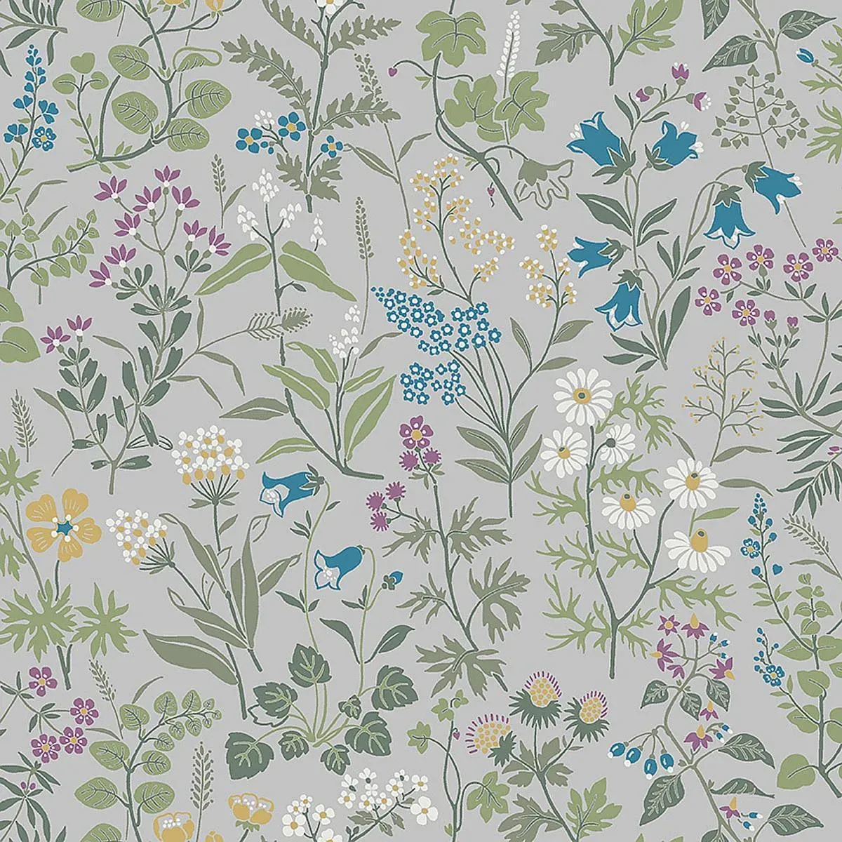 Sample - Boråstapeter Flora Wallpaper in Grey | Chairish