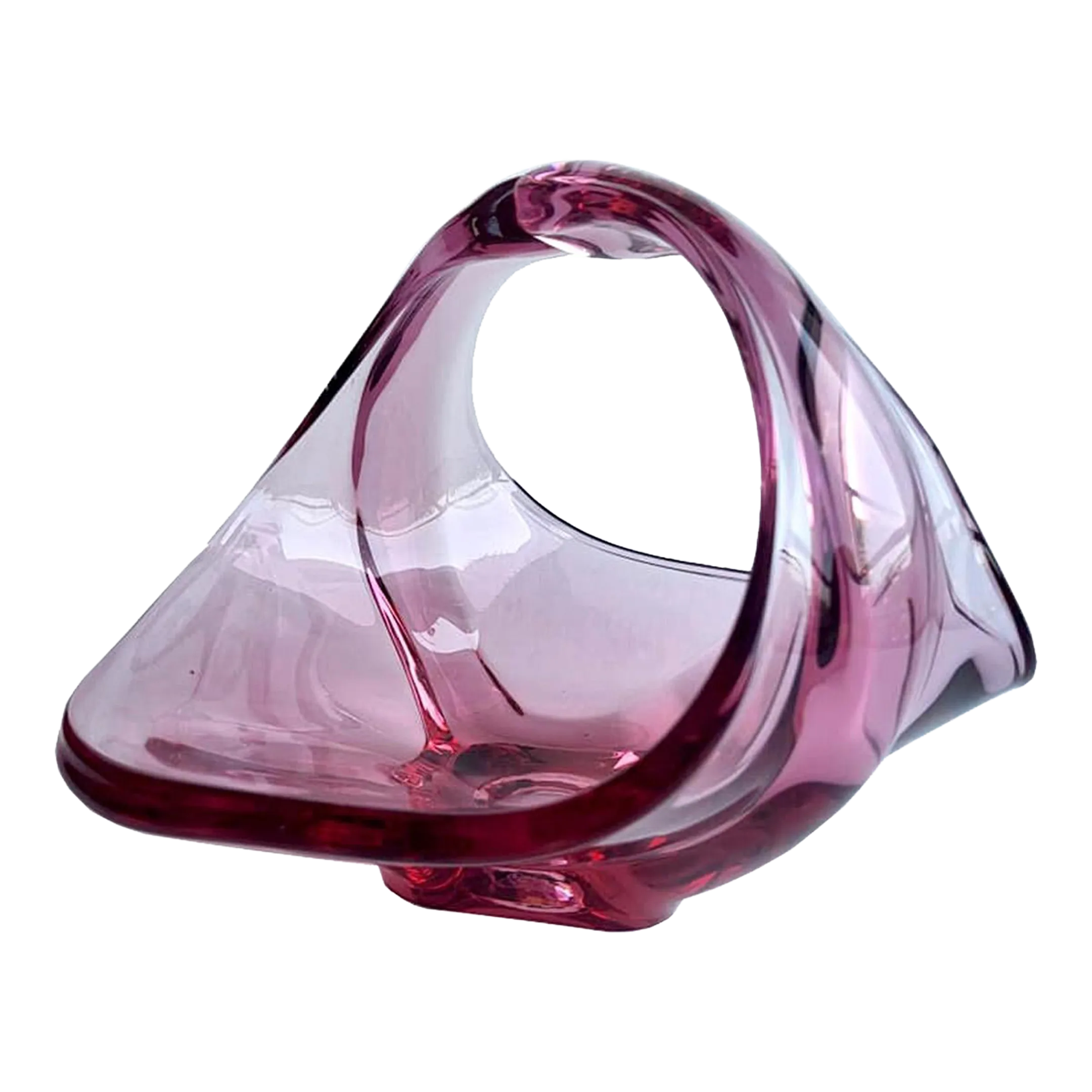 Mid 20th Century Viking Glass Epic Amethyst Console Basket, Low Vase ...