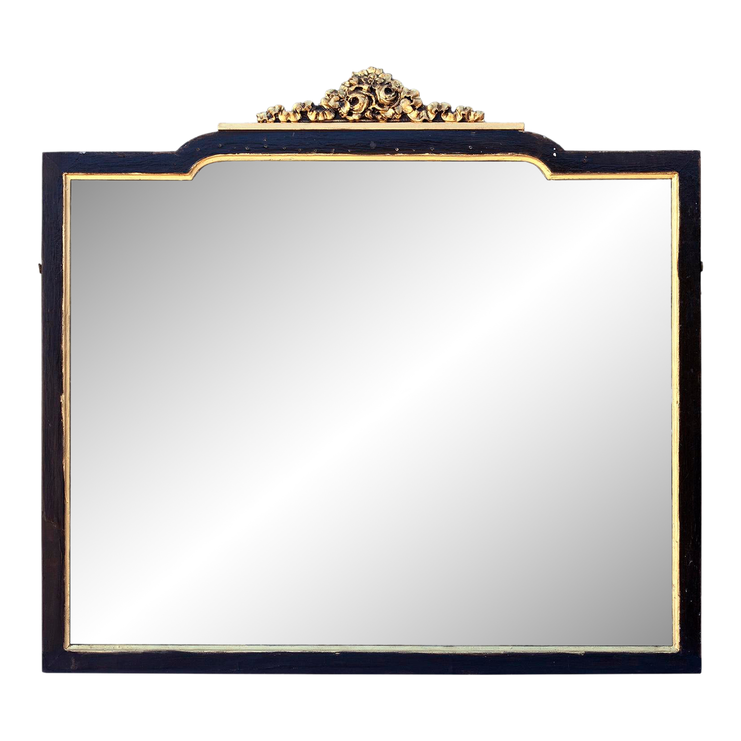 Large 1950s Gold Crown Mirror | Chairish