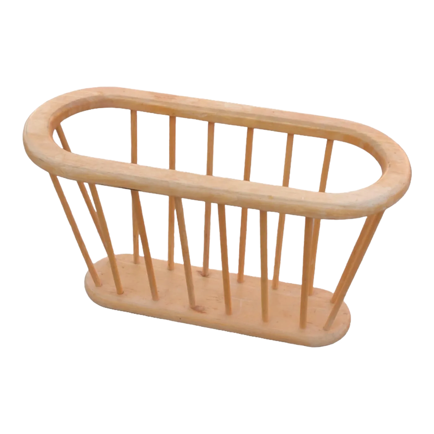 1970s MCM Bleached Pine Wood Urmanoff Style Spindle Magazine Rack ...