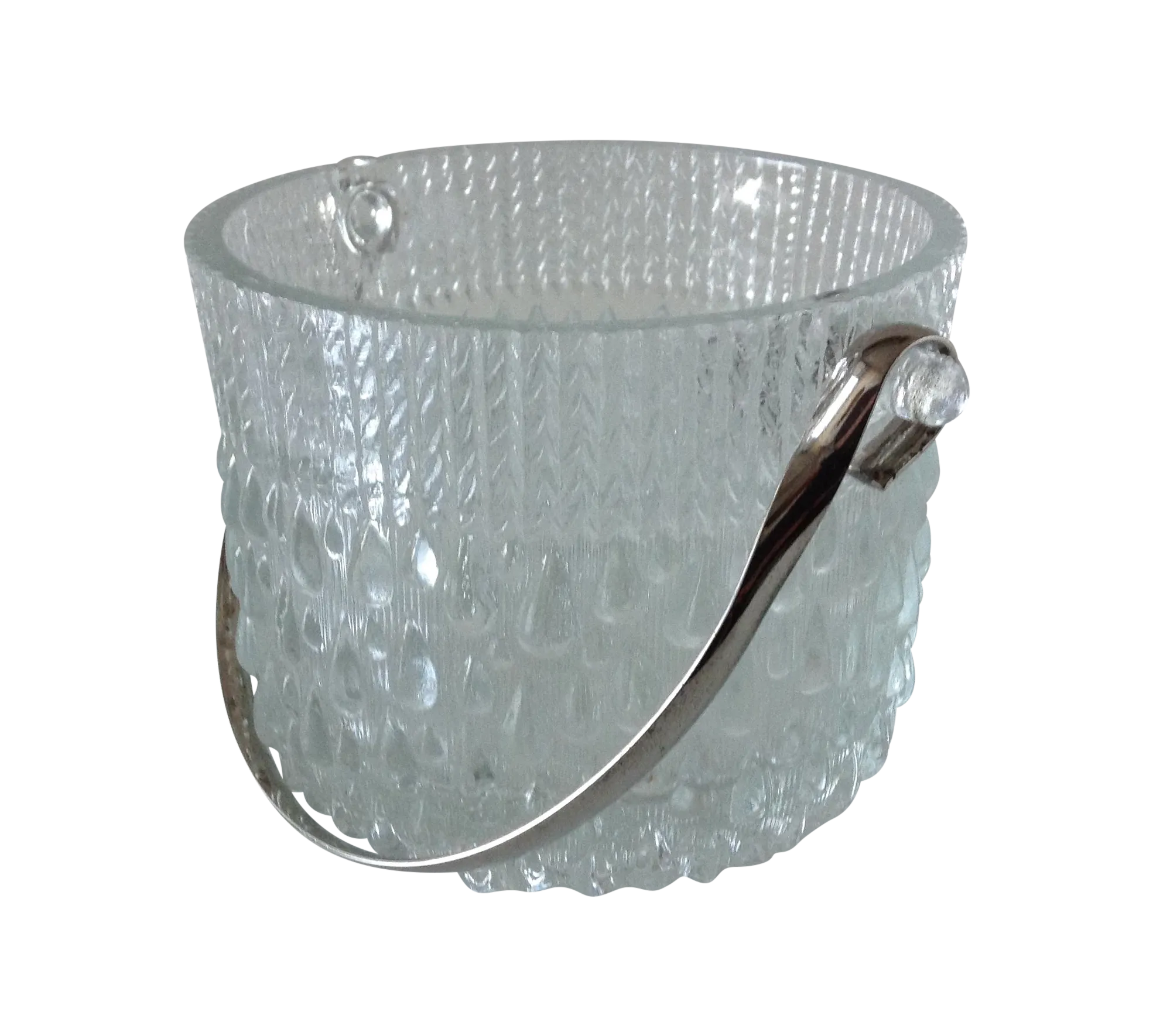 C1960's Mid-Century French Glass Teardrop Ice Bucket | Chairish