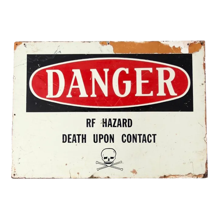 Vintage Metal Danger Sign | Chairish