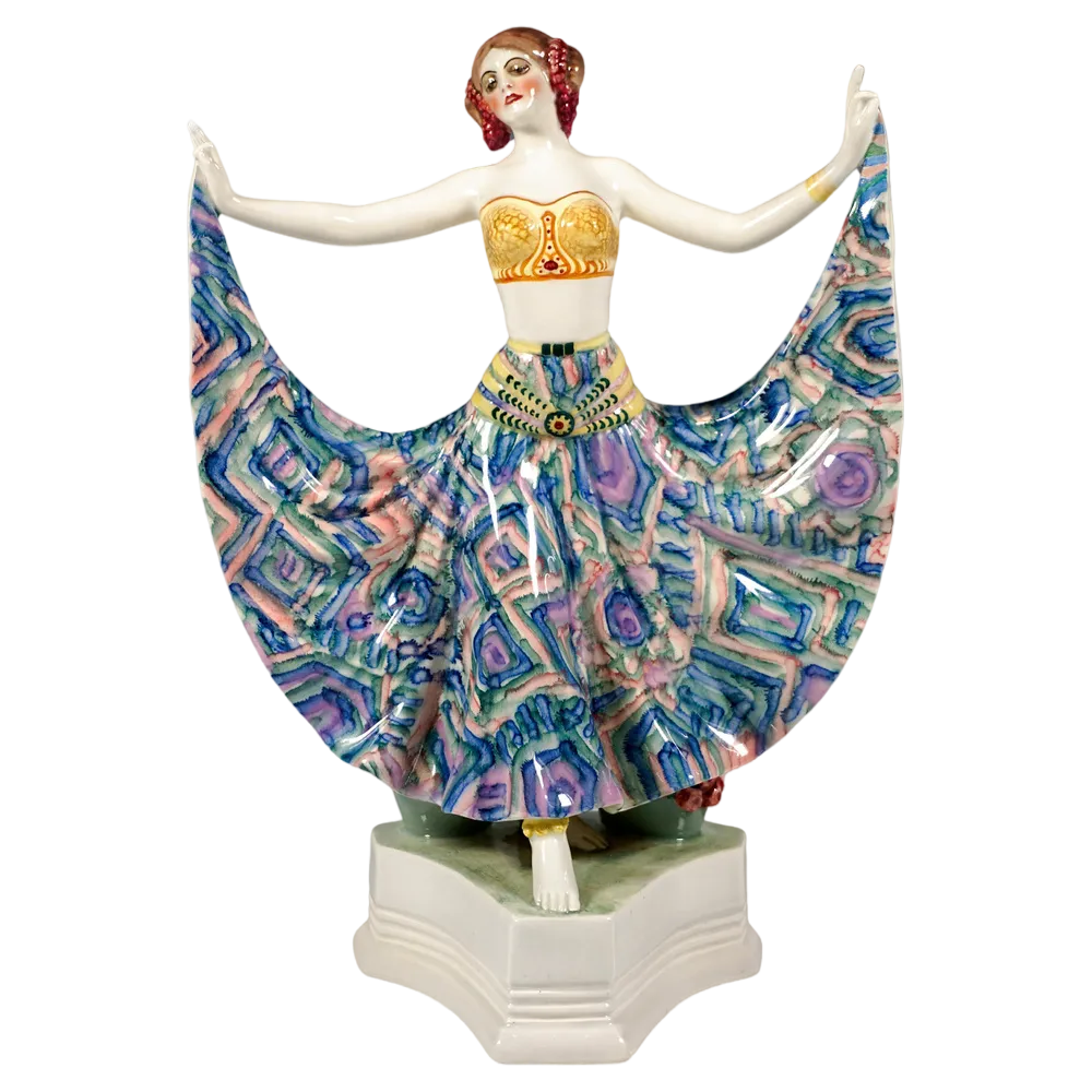 Art Deco Ruth Dancer in Costume Figurine from Goldscheider, Vienna ...