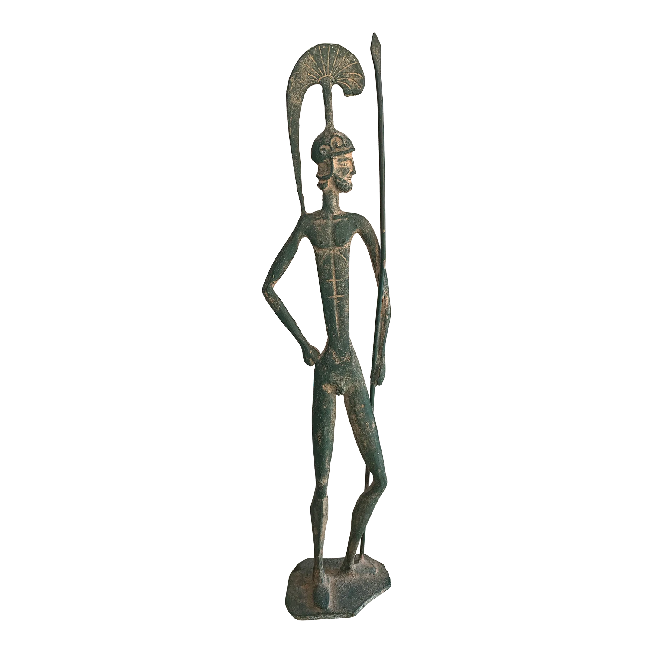 1950s Bronze Greek Hoplite Soldier/ Warrior Sculpture | Chairish