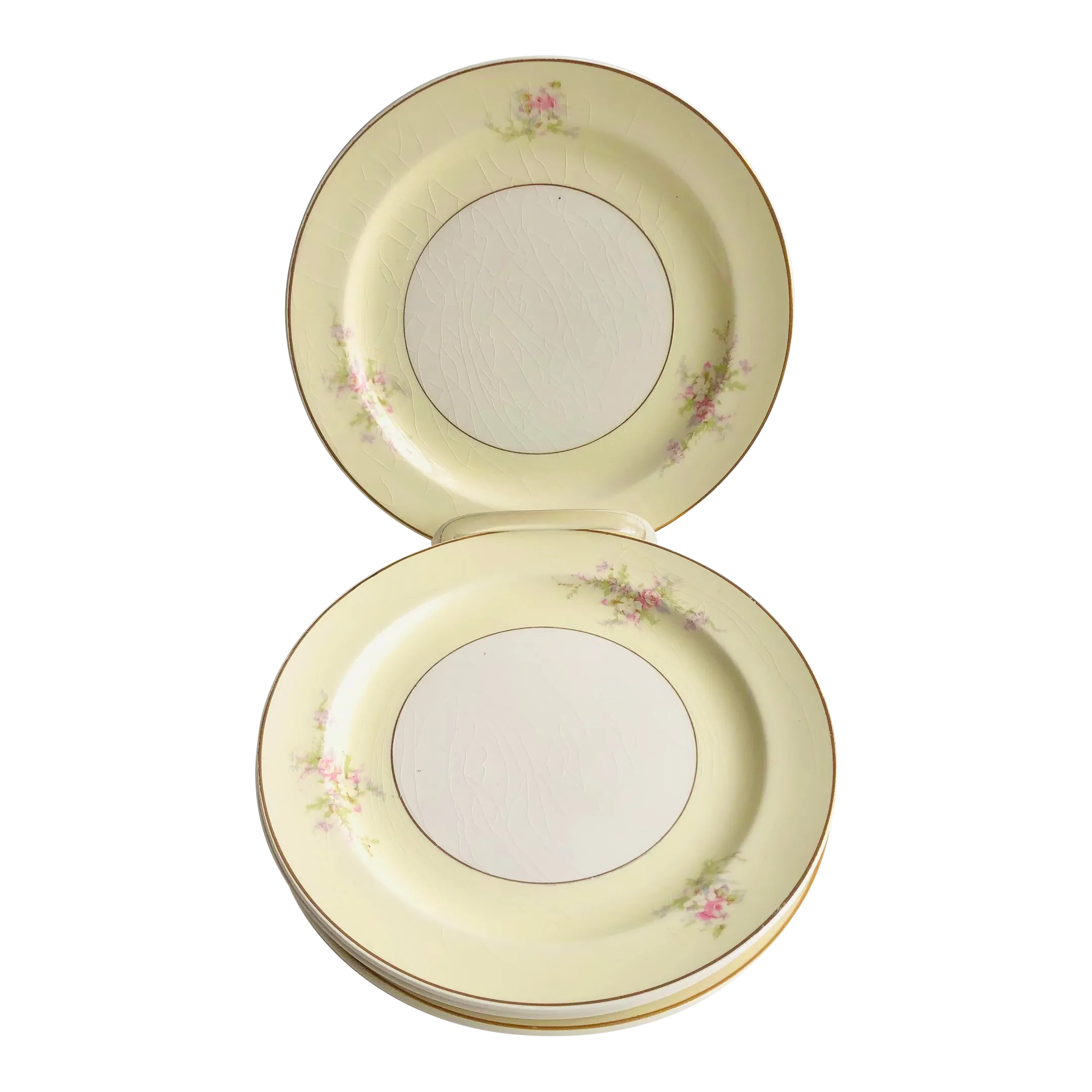 Vintage Cronin China Company Floral Design Plates- Set of 4 | Chairish