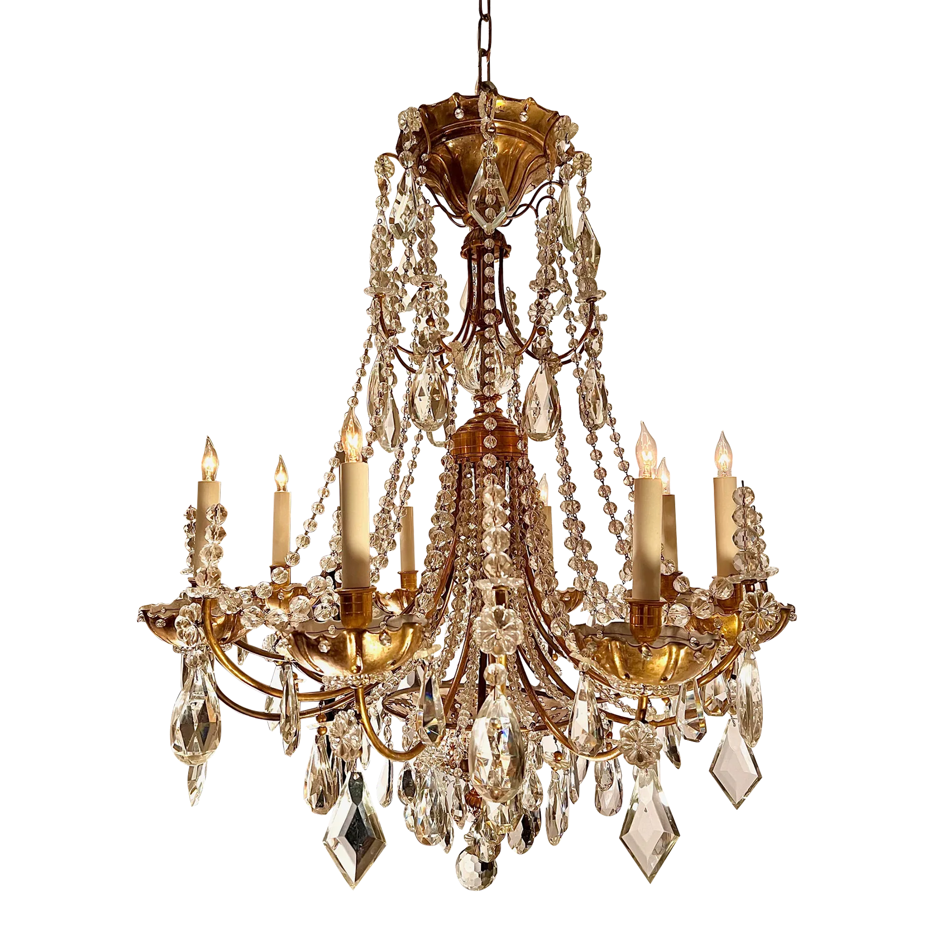 Maison Jansen 8 Light Bronze & Crystal Chandelier, Paris, Circa:1935 ...
