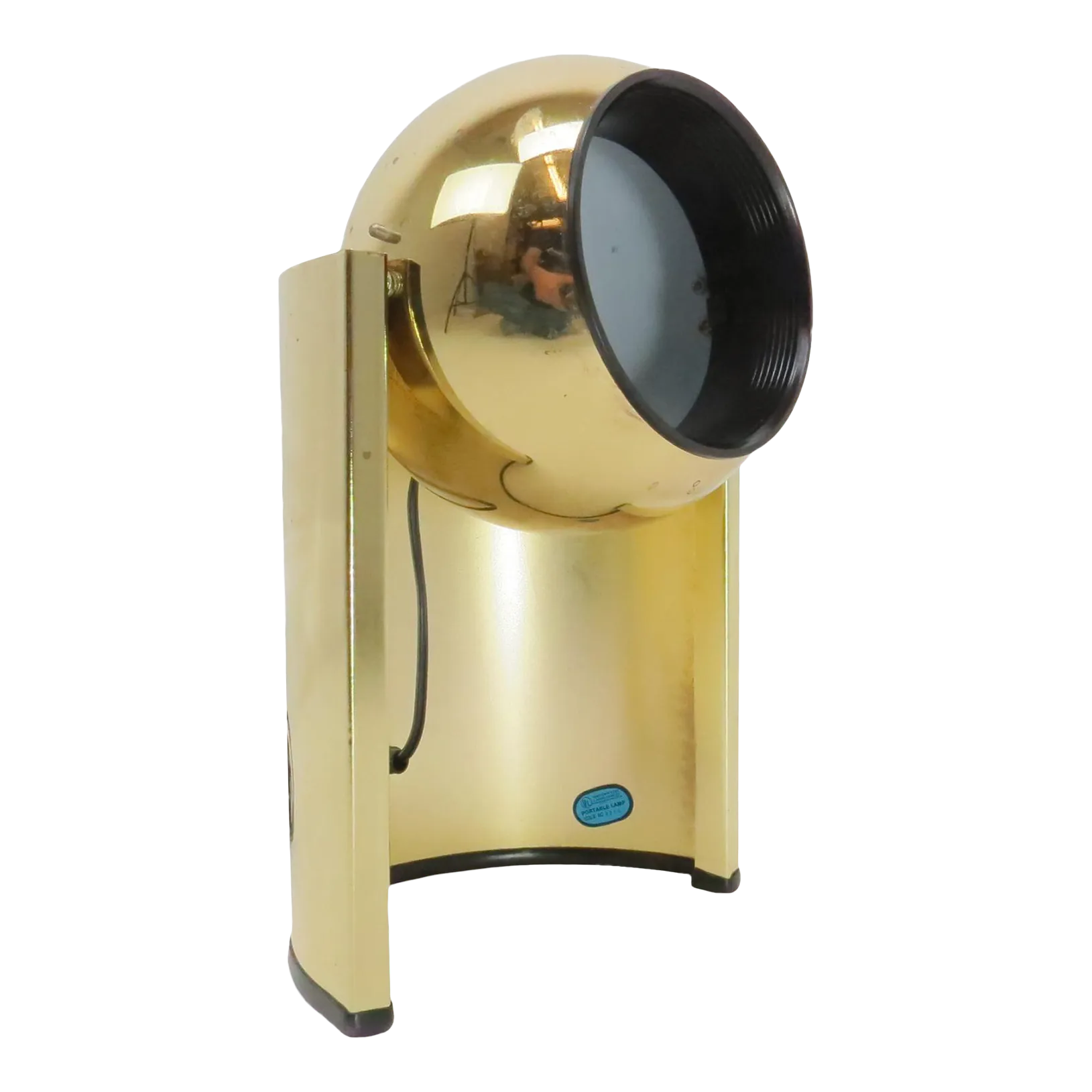 Vintage 1970s Kenroy Brass Eyeball Stage Lamp or Table Lamp | Chairish