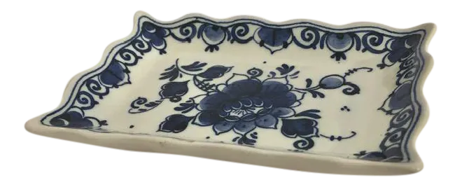 Vintage Delft Blue & White Miniature Tray | Chairish