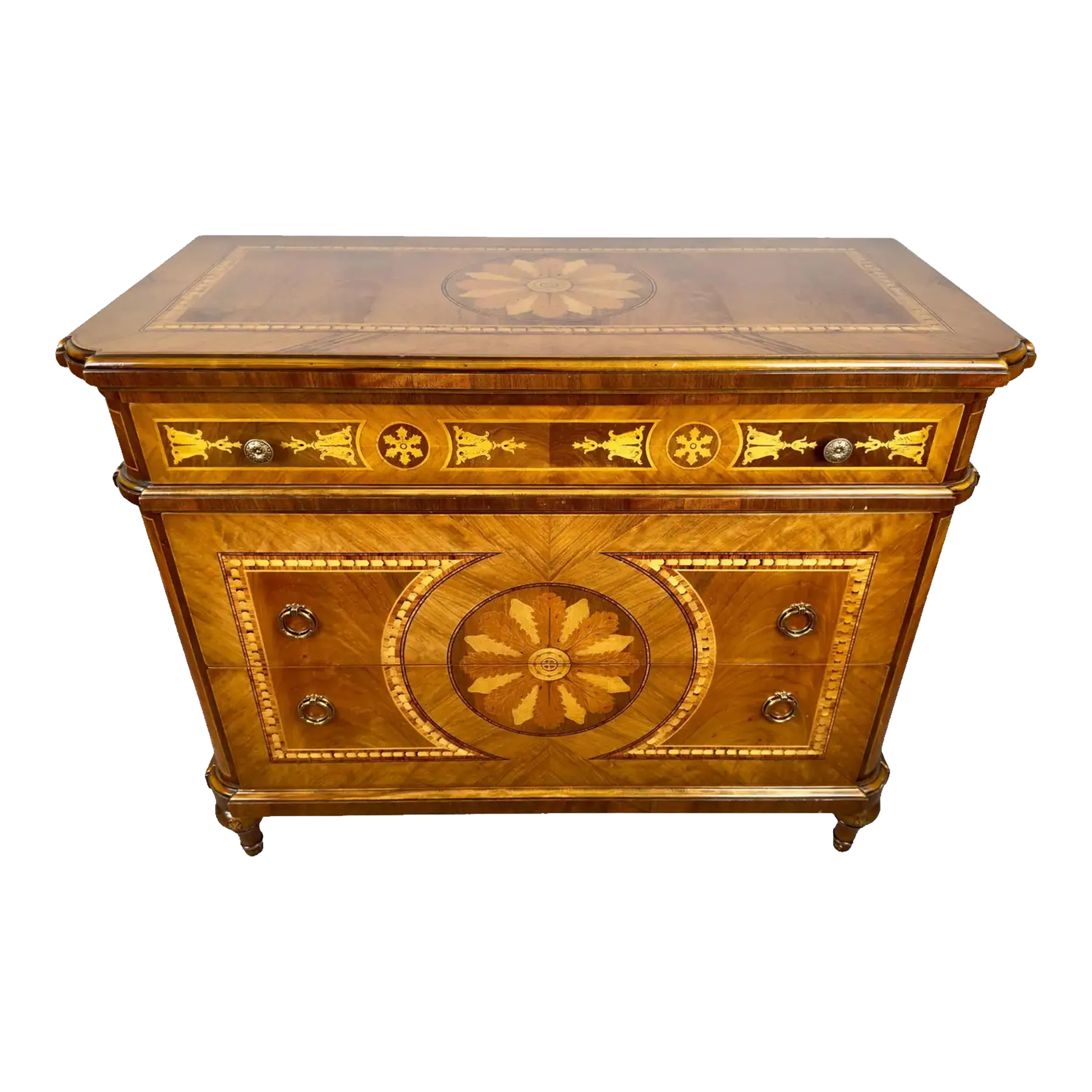 Italian Neoclassical Marquetry Decorative Crafts Three Drawer Chest or ...