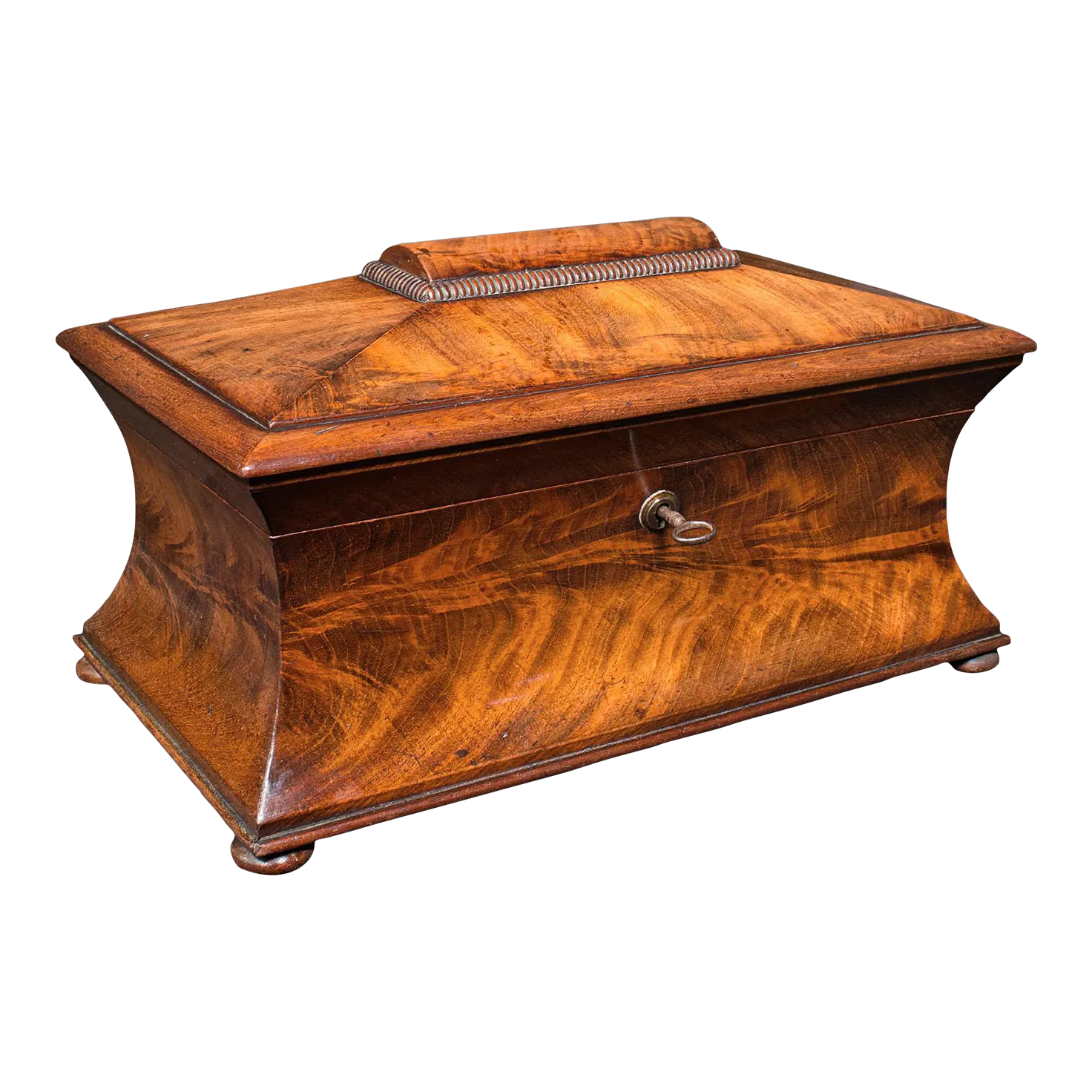 1820s Regency Antique Drawing Room Tea Caddy, English, Flame ...