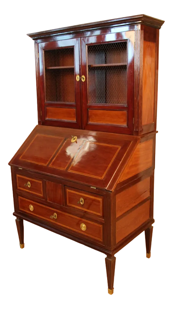 18th Century Scriban Library in Mahogany | Chairish