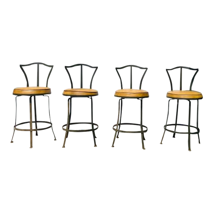 1960s Mid-Century Modern Thinline of California Swivel Counter Stools ...