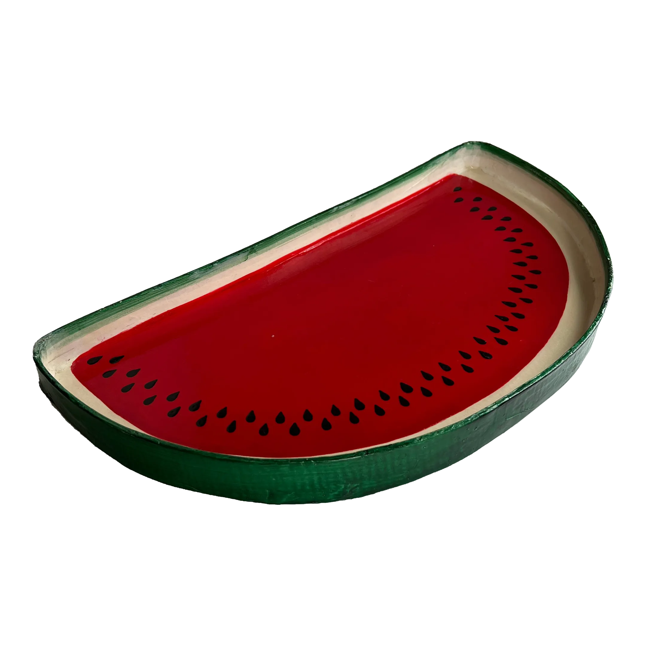 Vintage Paper Mache Watermelon Slice Tray | Chairish