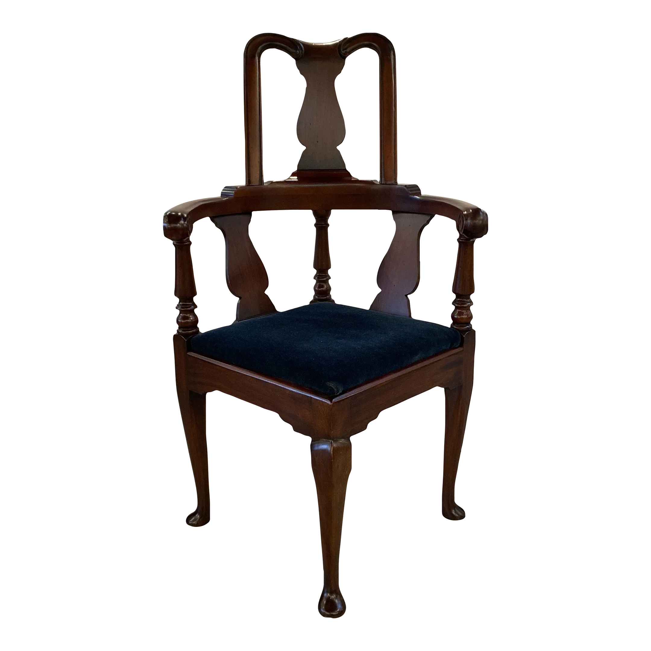 1900 Mahogany High Back Corner Chair | Chairish