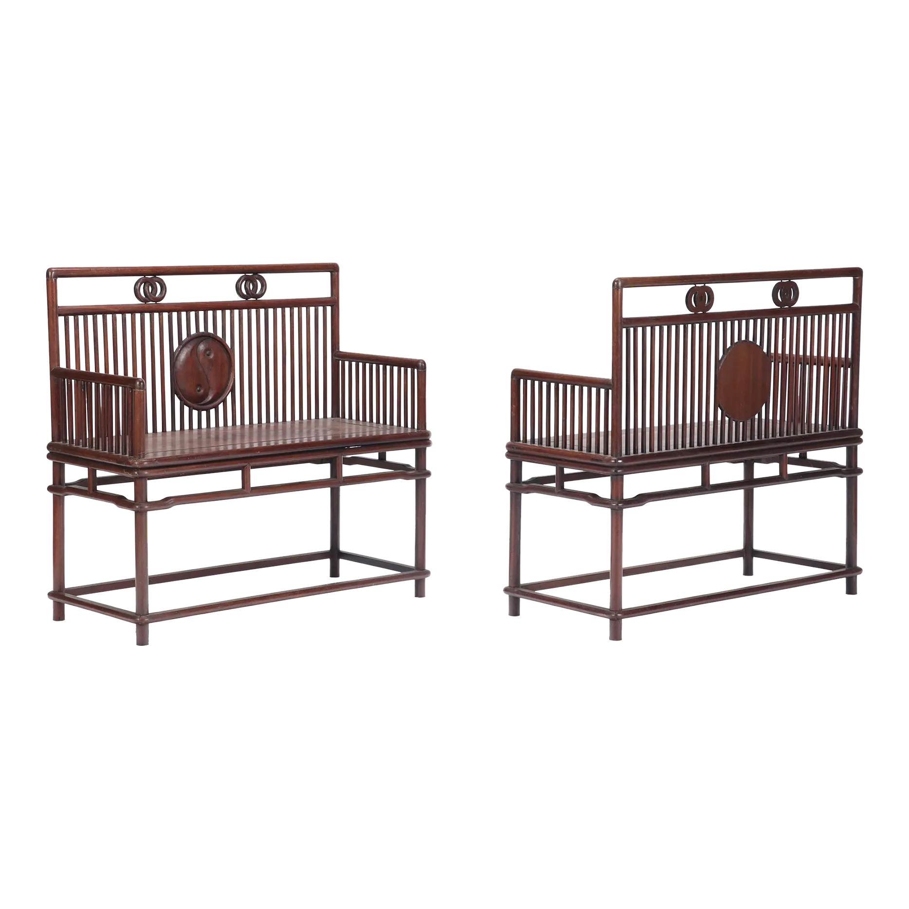 Early 20th Century Vintage Hardwood Chinese Benches - a Pair | Chairish