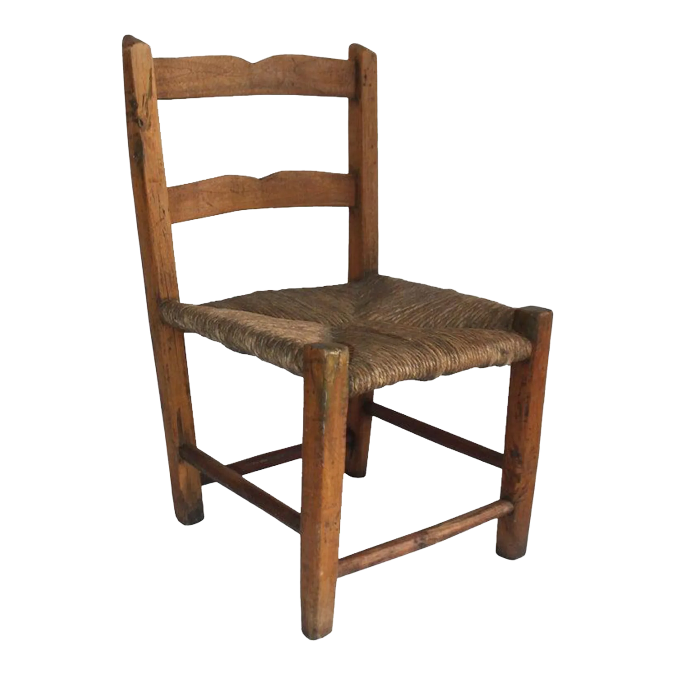 Early 19th Century Child's Chair With Original Rush Seat | Chairish