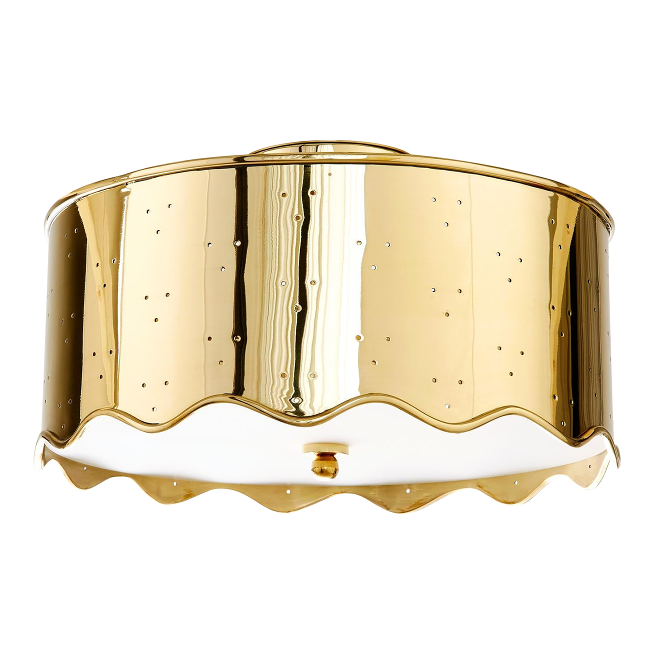 Jonathan Adler Brass Ripple Semi Flush Mount | Chairish