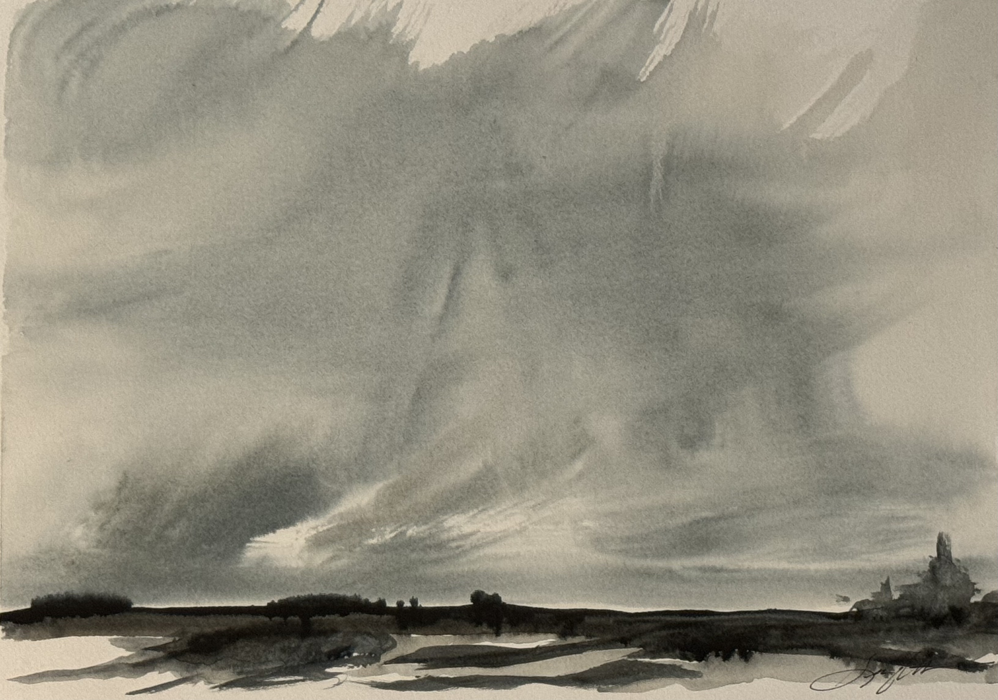 "Monuments in the Distance" Watercolor Painting by Georgia Christensen ...