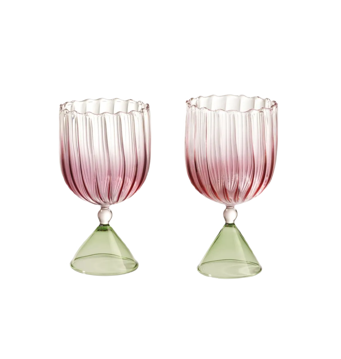 Calypso Water & Wine Set in Pink by Serena Confalonieri, Set of 2 ...
