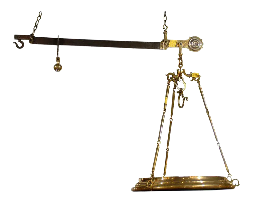 19th Century Italian Brass & Iron Restaurant Scale for Weighing Cheese ...