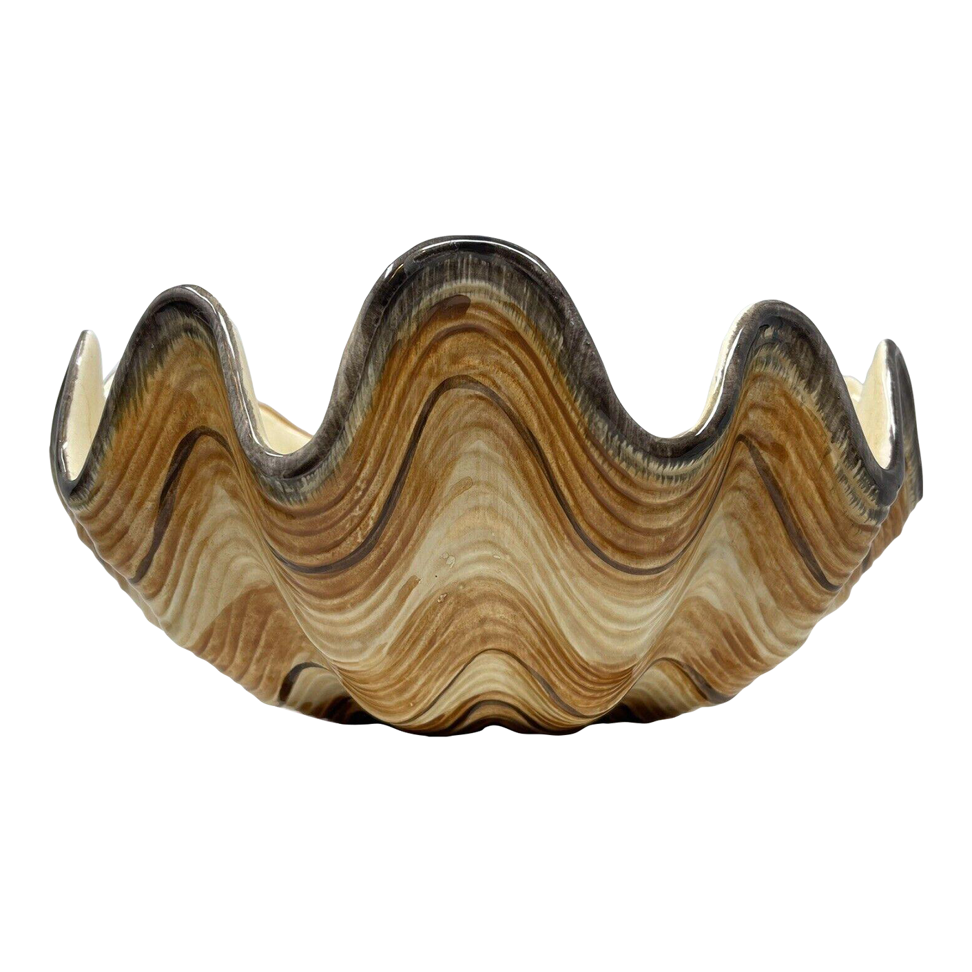 Vintage Fitz and Floyd Nautilus Striped Clam Shell Planter Wall Pocket ...