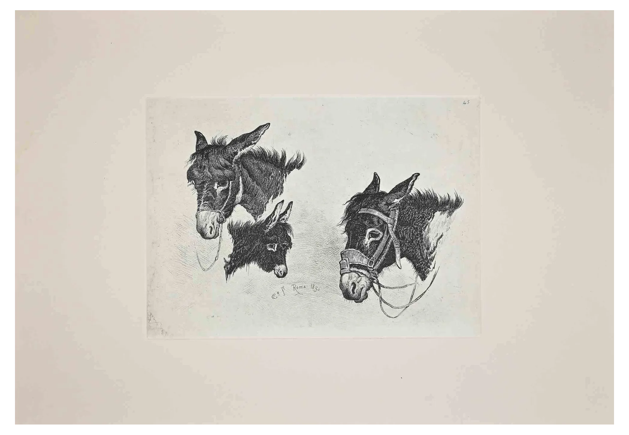 After Charles Coleman, The Donkey in the Roman Countryside, Original ...