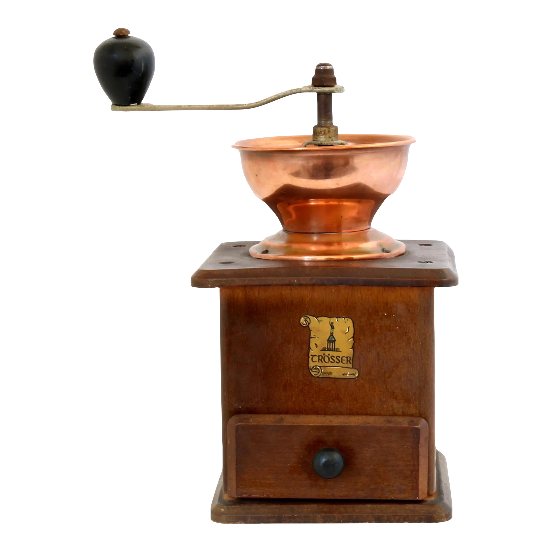 Vintage Copper Top Coffee Grinder | Chairish