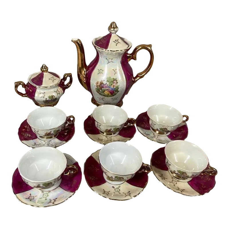 Early 20th Century French Porcelain Coffee / Tea Set -16 Pieces | Chairish
