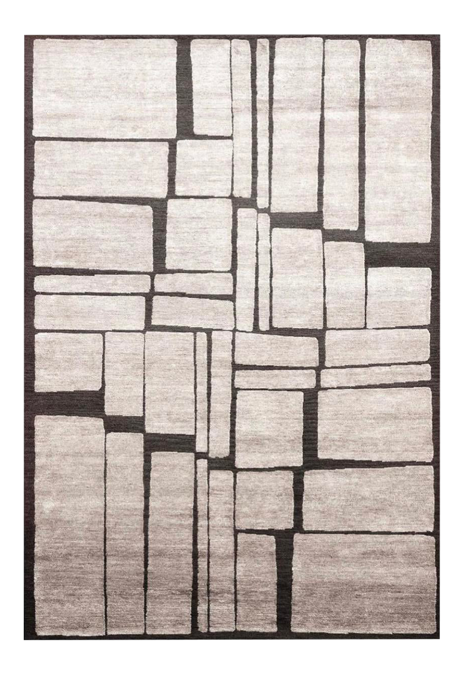 Windowpane 5' x 8' Rug - Gray/Ivory | Chairish
