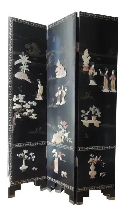 Asian Screen 6 Panel Room Divider Dressing Screen | Chairish