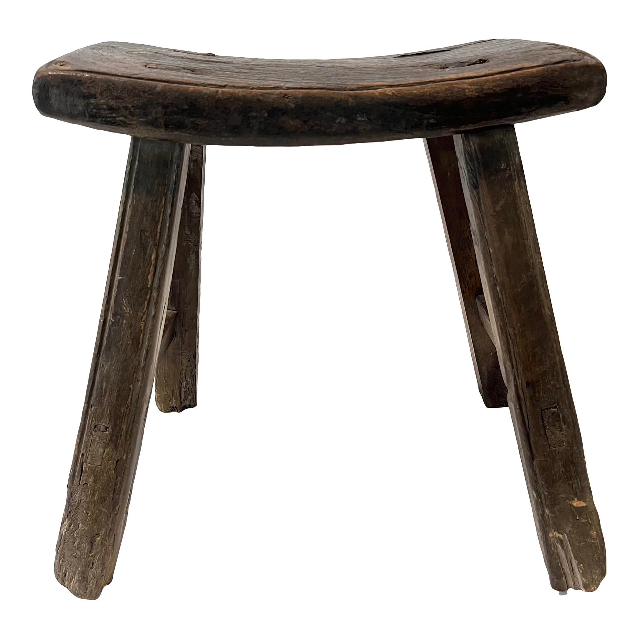 Early 20th Century. Primitive Wood Stool | Chairish