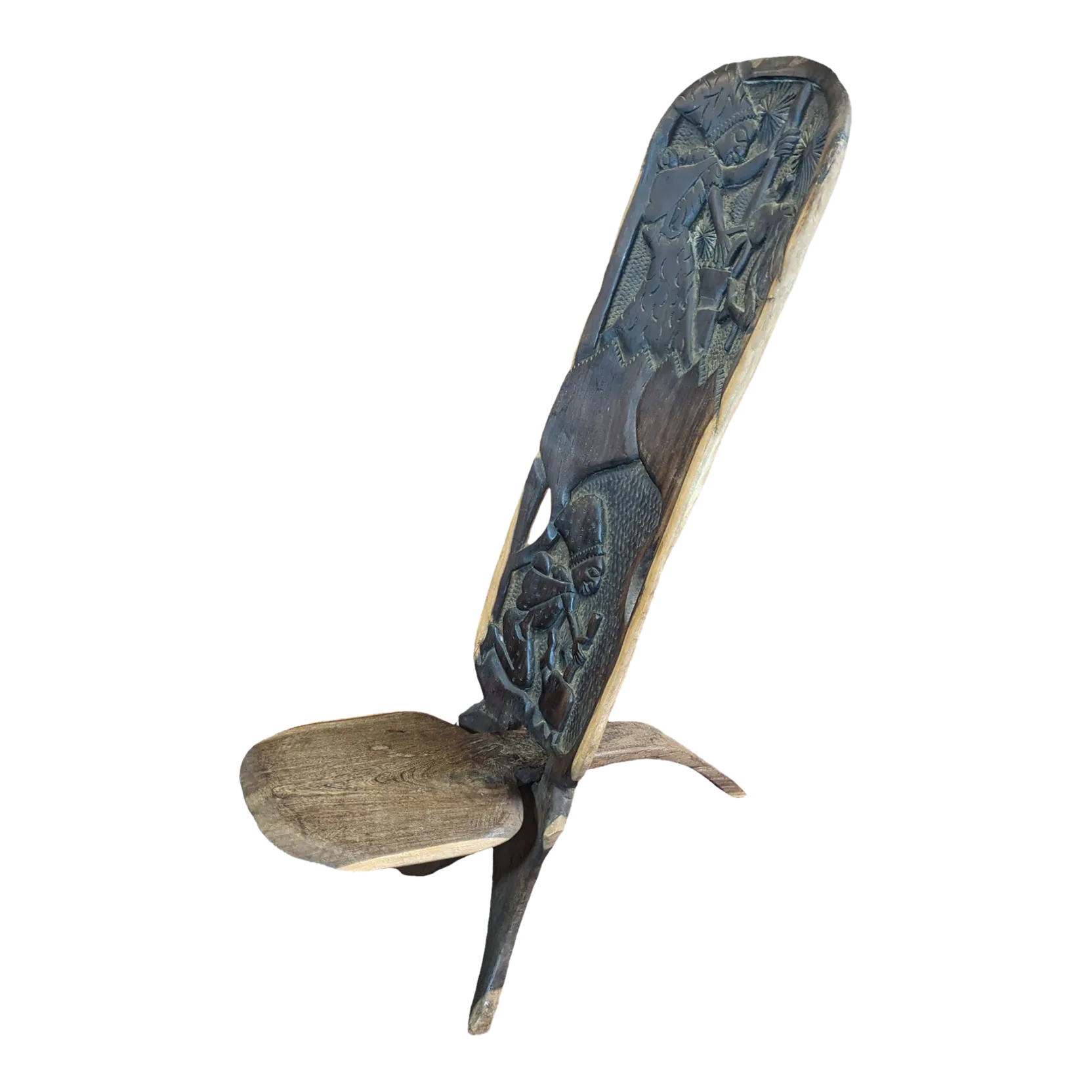 1950s Vintage African Palaver Chair, Handmade Tribal Hardwood Chair ...