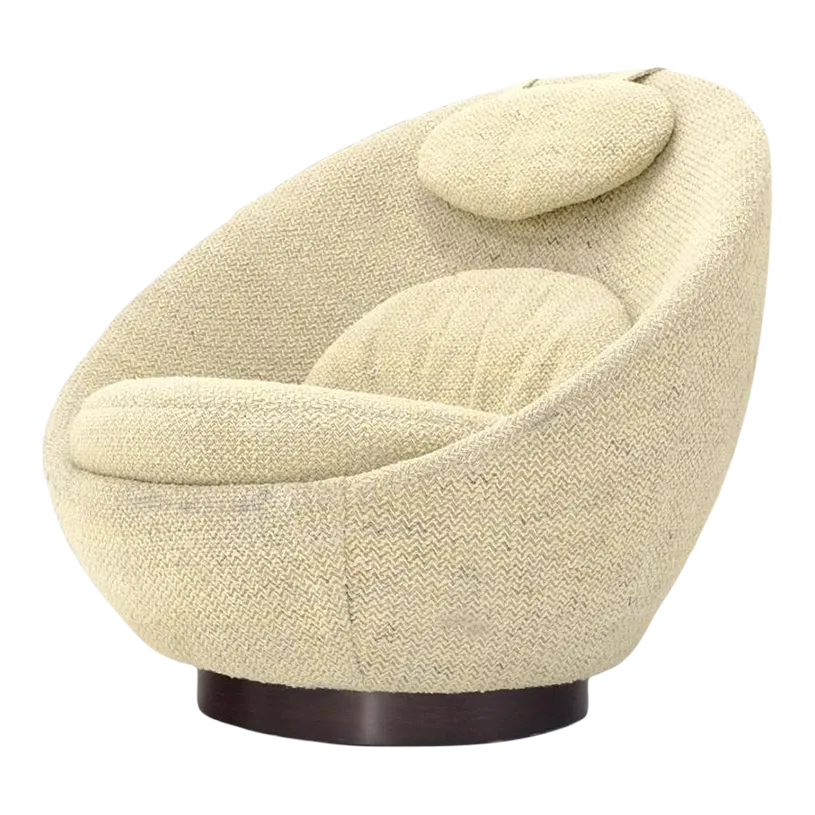 Mid-Century Modern Oval Egg Shape Pod Chair w/ Adjustable Head Rest on ...