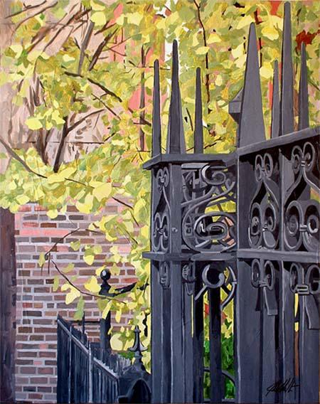 Iron & Fall Leaves Giclee Print | Chairish