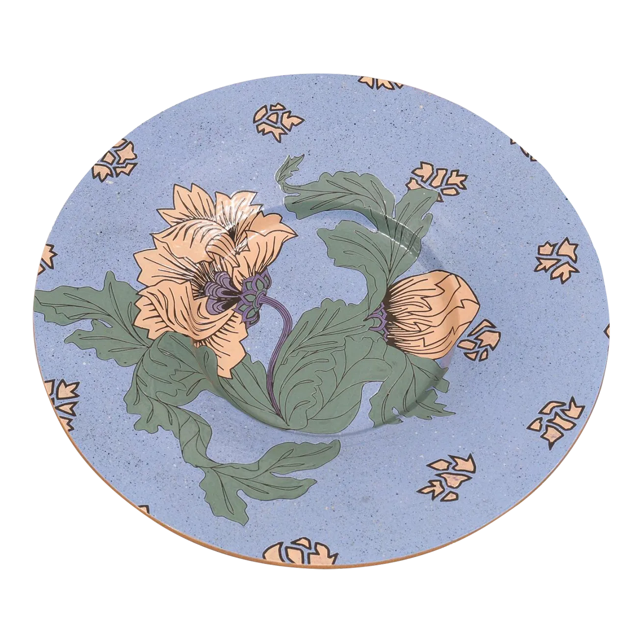 Vintage Geff Reed Large Floral Charger Plate | Chairish