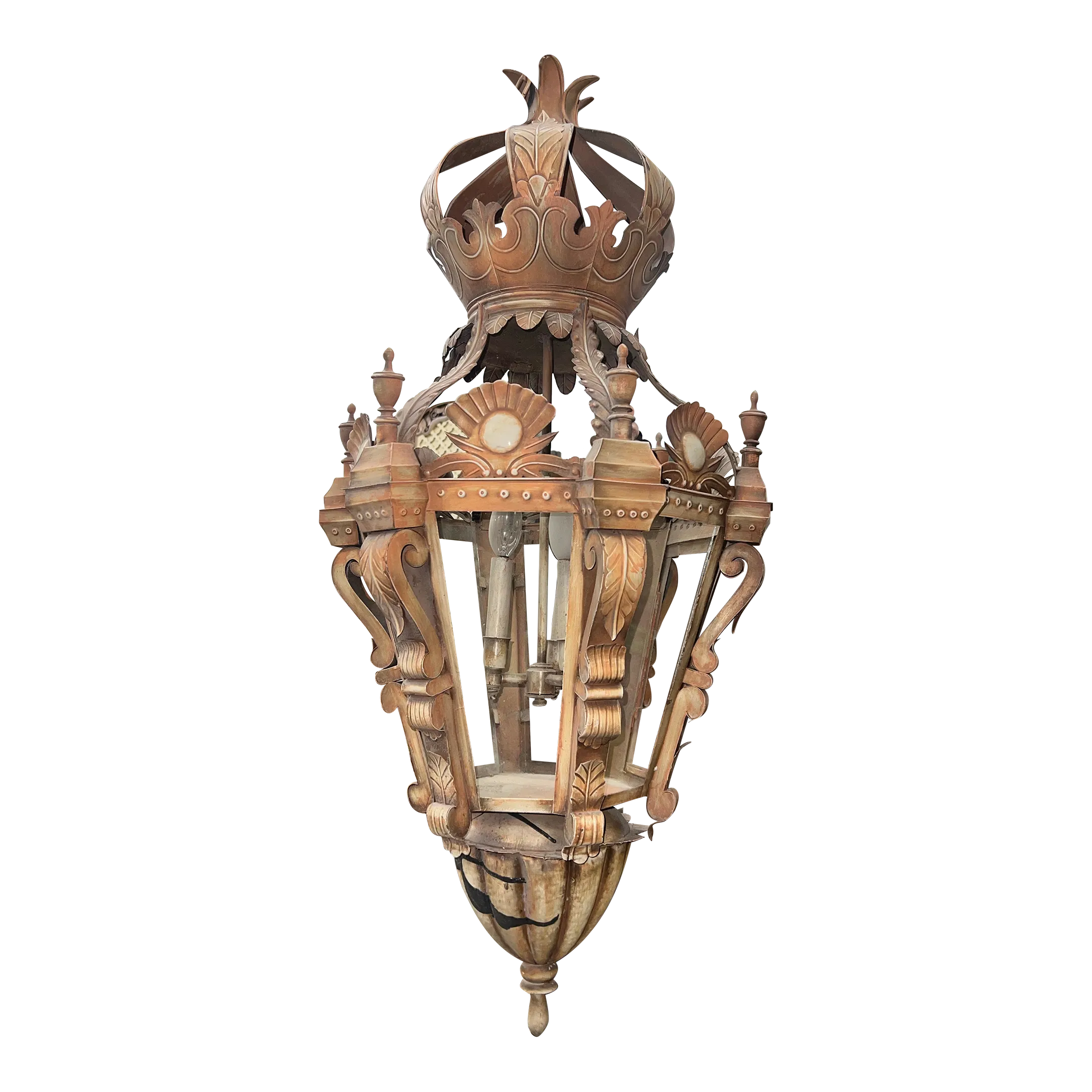 1940s Large Spanish Lantern Pendant Light | Chairish